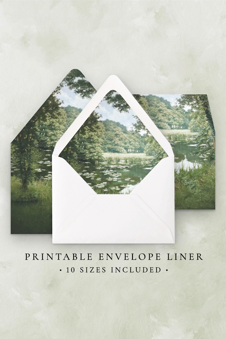 Forest Envelope Liner Template Instant Download, Classic Wedding ...