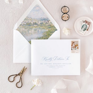 Monet Painting Lined Envelopes for Wedding, Fine Art Wedding Invitation ...