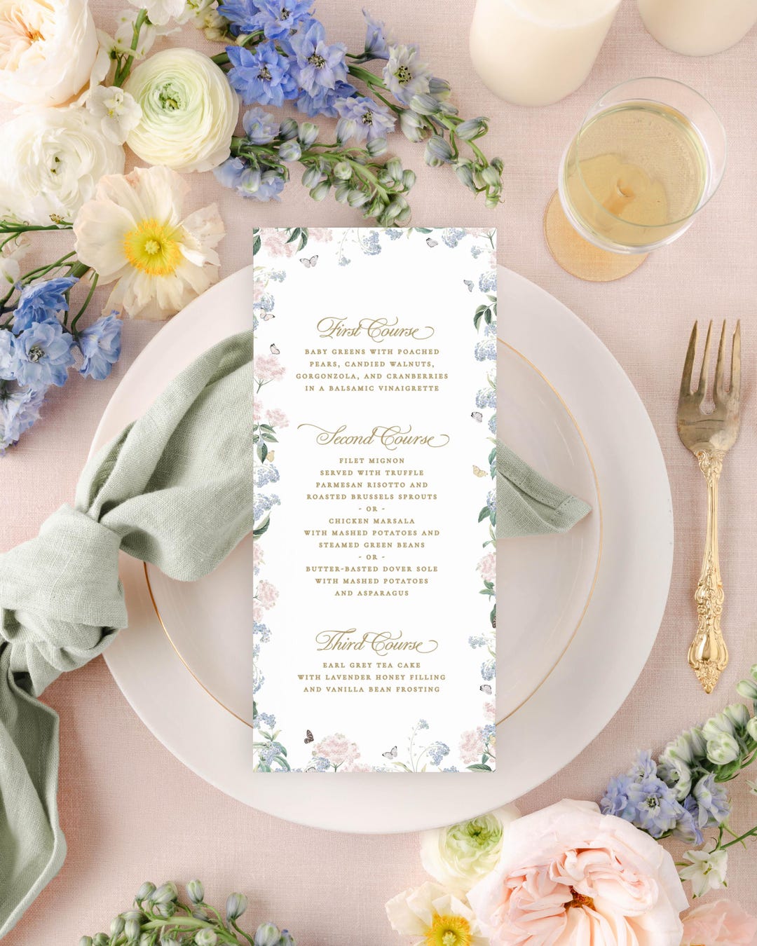 Butterfly Wedding Menu Template Instant Download, Printable Wedding ...