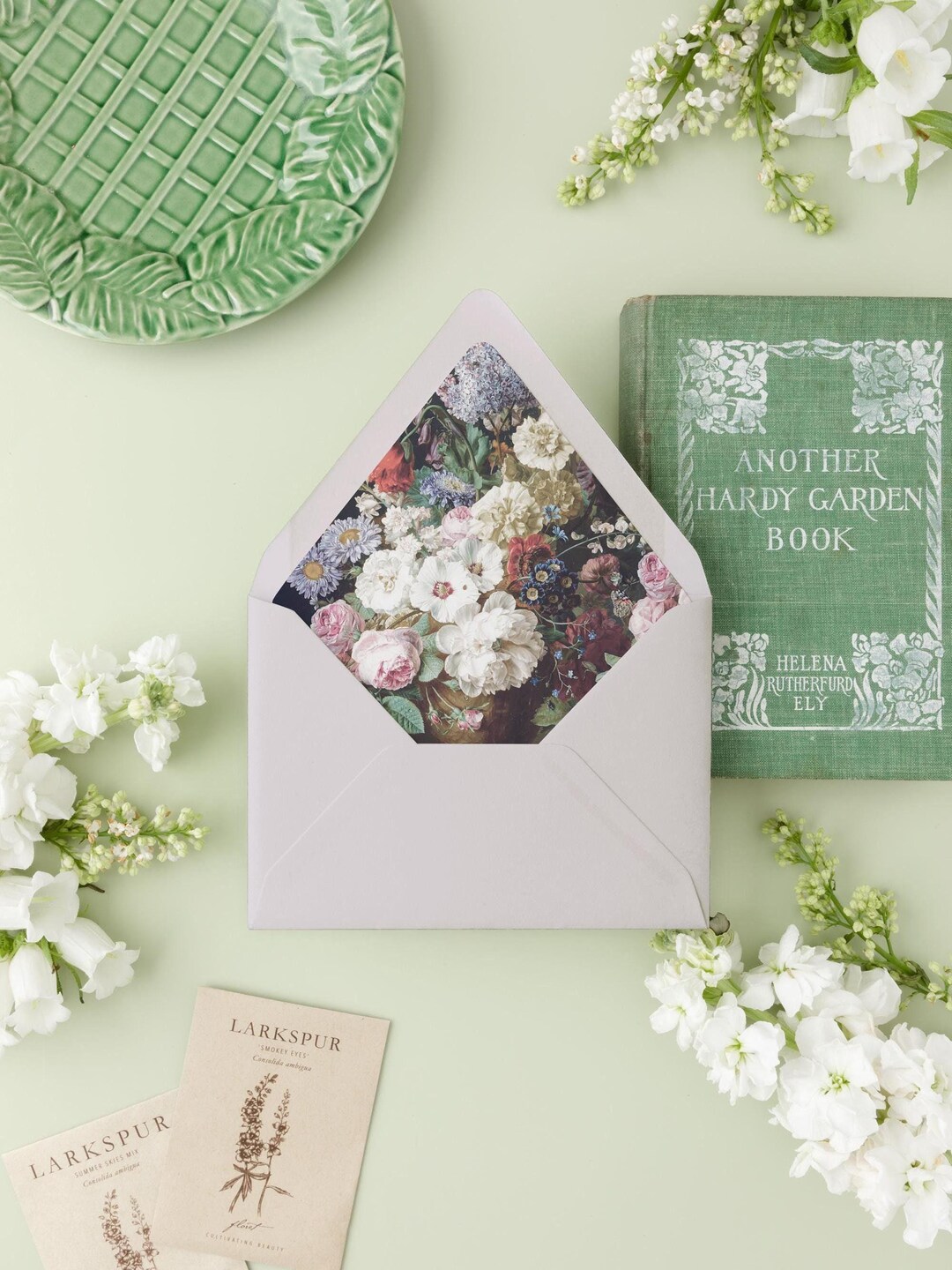 Vintage Floral Lined Envelopes for Wedding Invitations, Dutch Masters ...