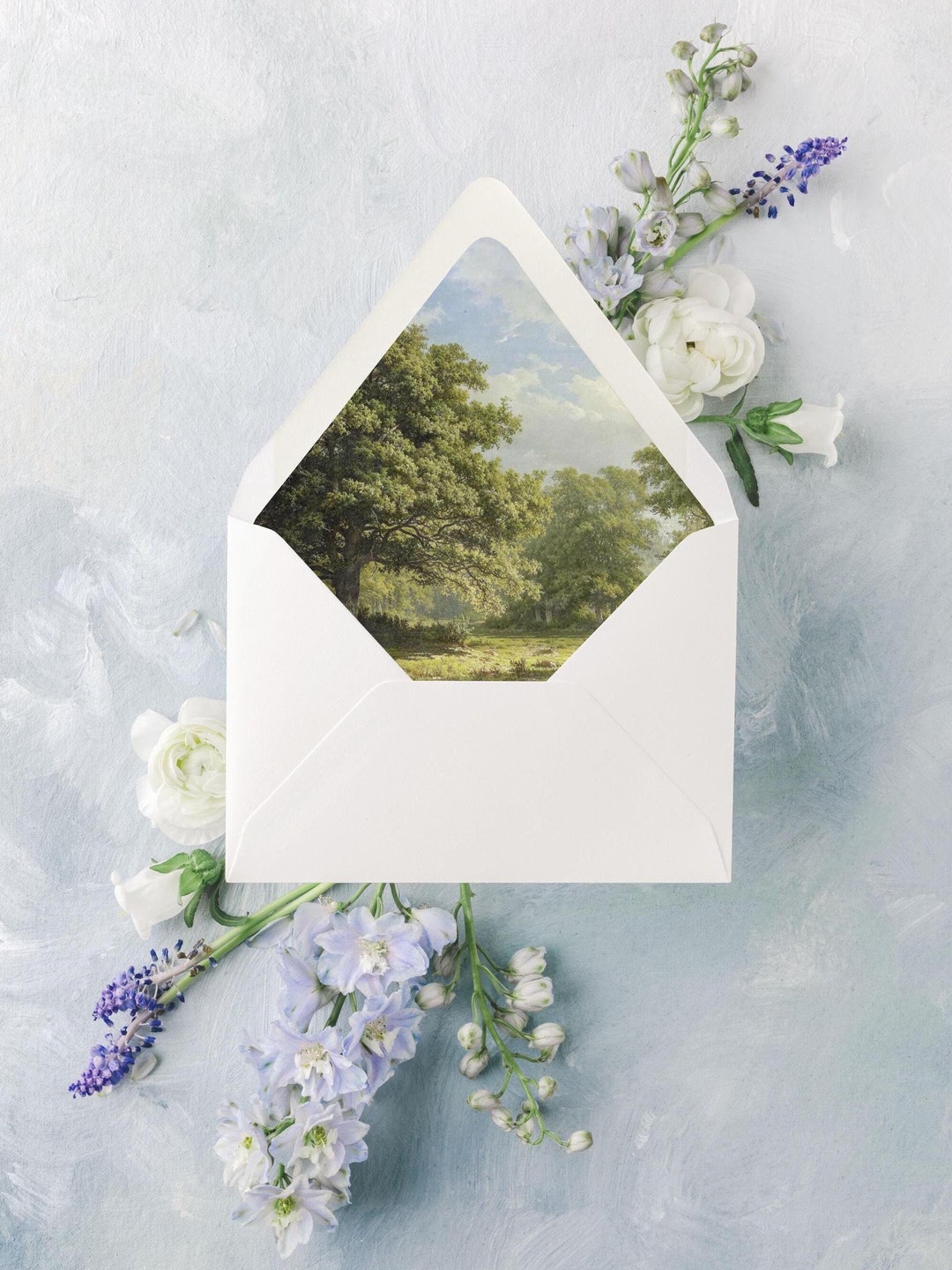 Fine Art Envelope Liners, Forest Wedding Invitation Envelopes ...
