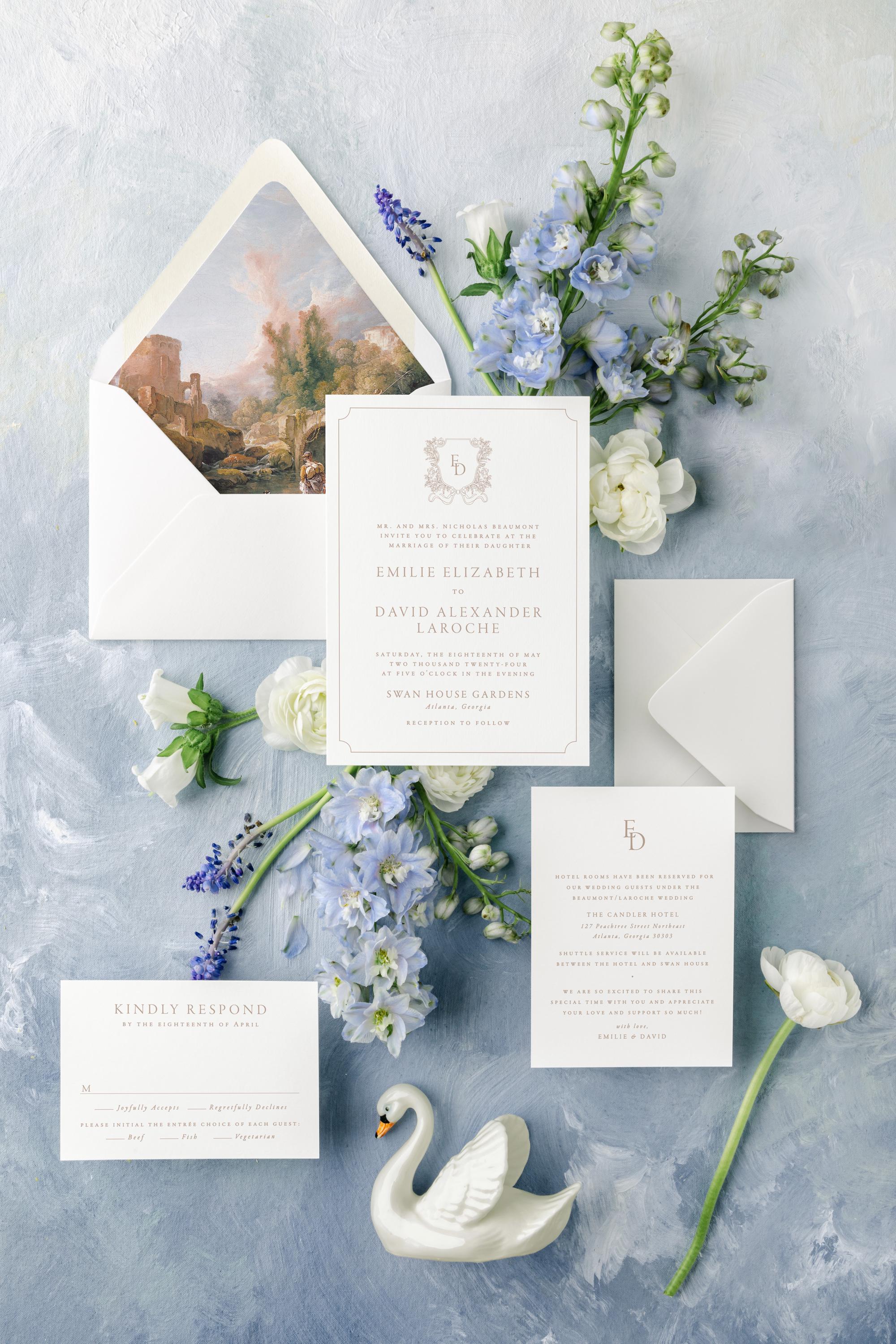 Modern Classic Wedding Invitation Suite, Traditional Wedding ...