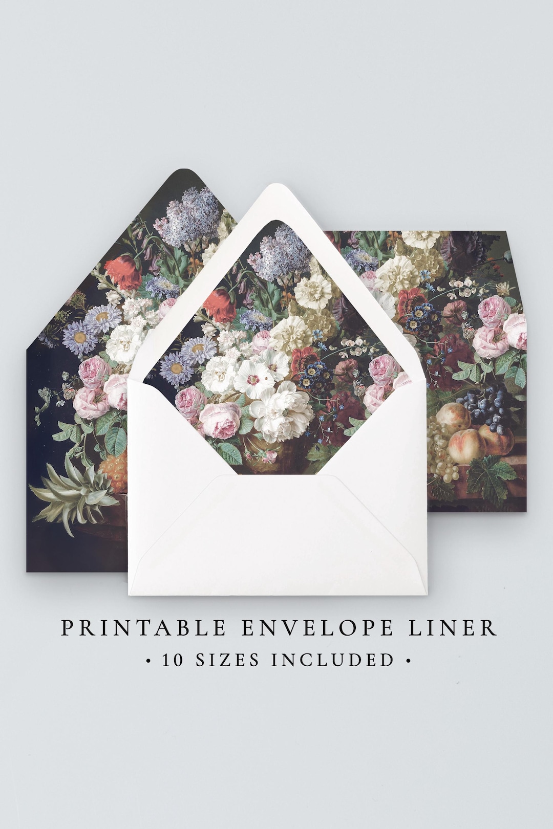 Floral Envelope Liner Template Instant Download, Printable Envelope ...