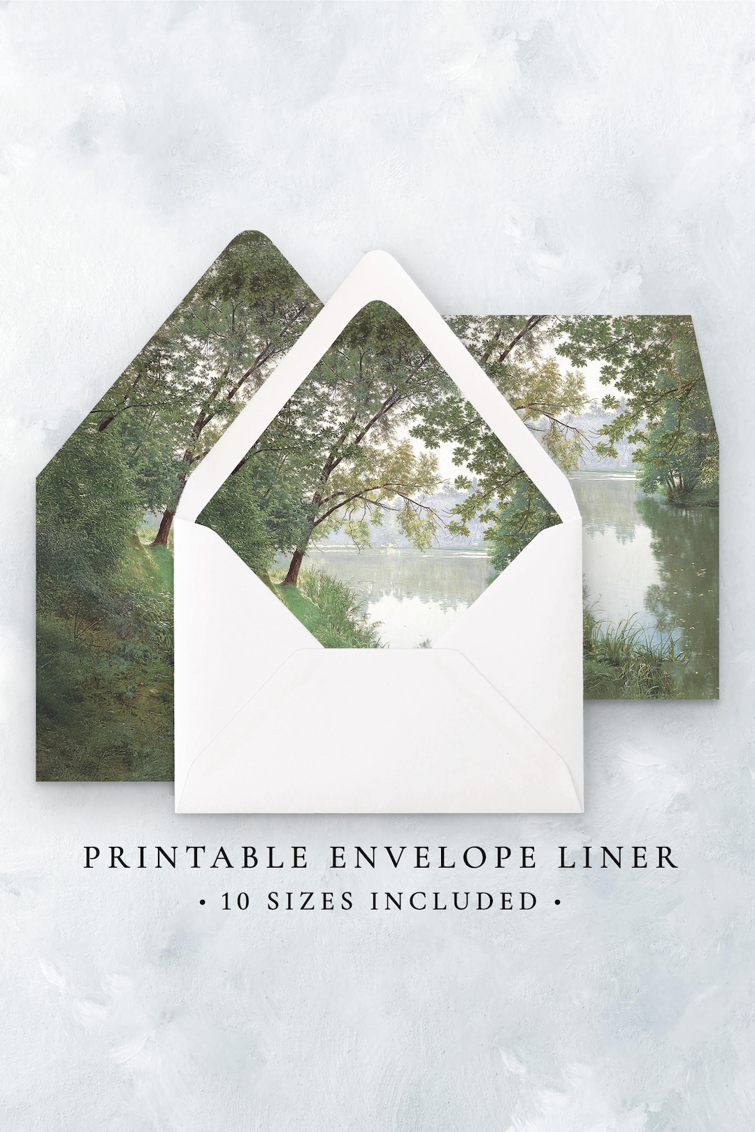 Printable Envelope Liner Template for Wedding Invitation, Forest ...