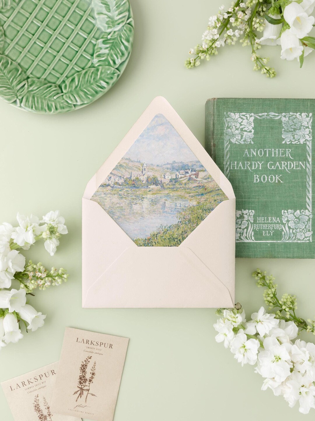 Monet Painting Lined Envelopes for Wedding, Fine Art Wedding Invitation ...