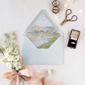 Monet Painting Lined Envelopes for Wedding, Fine Art Wedding Invitation ...