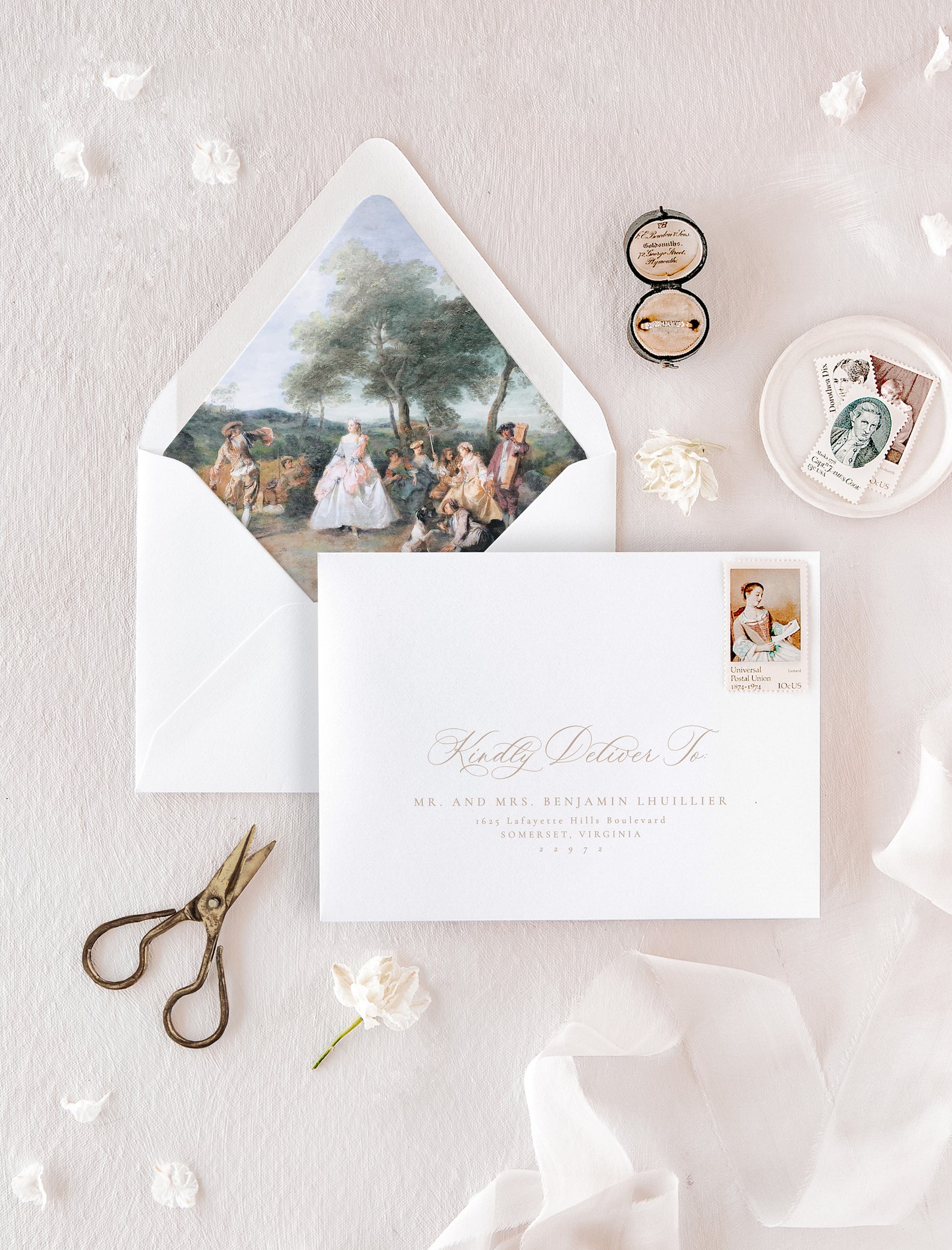 French Vintage Art Lined Envelopes Fine Art Wedding - Etsy