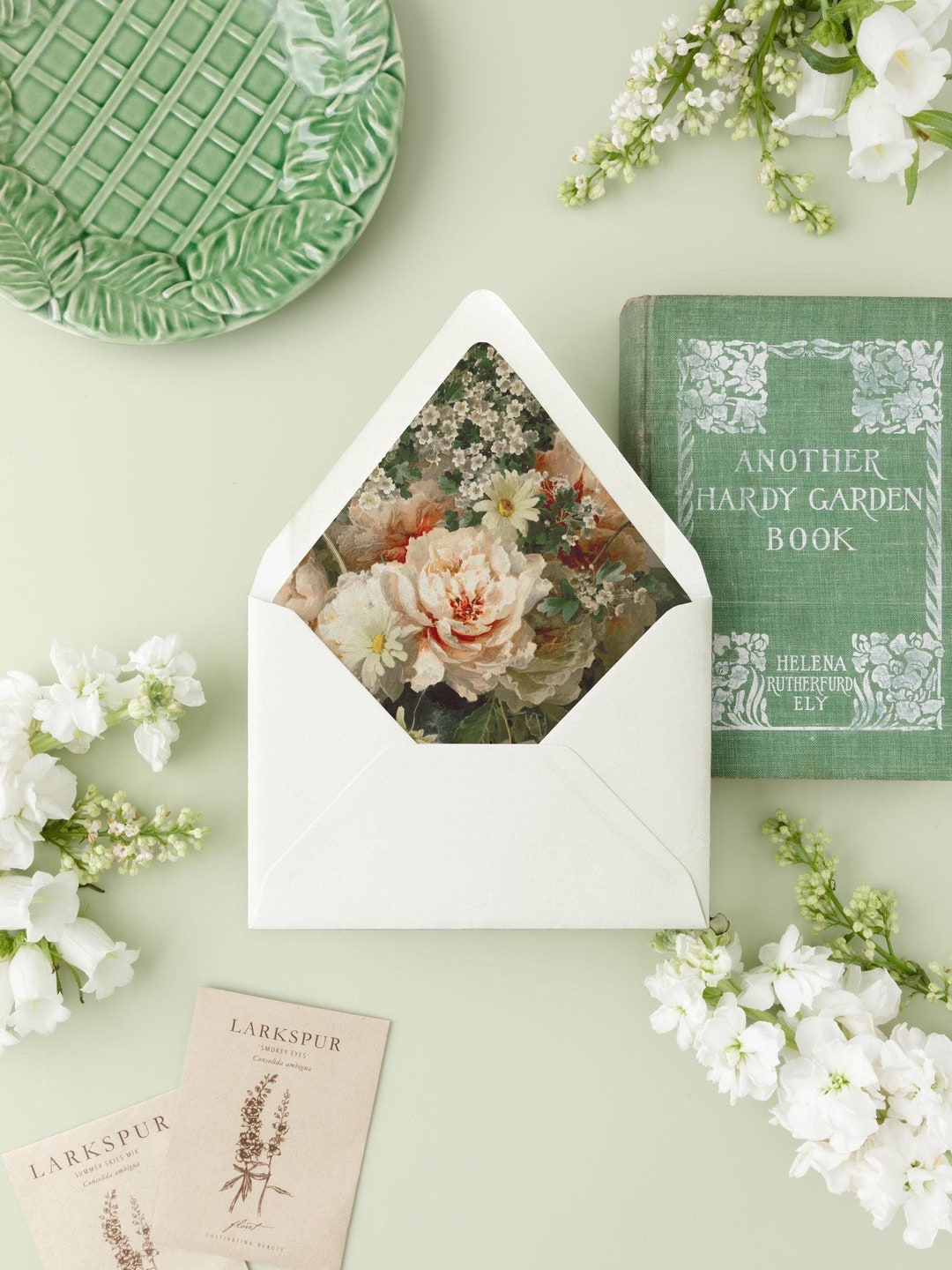 Floral Lined Envelopes for Wedding Invitations, Fine Art Wedding ...