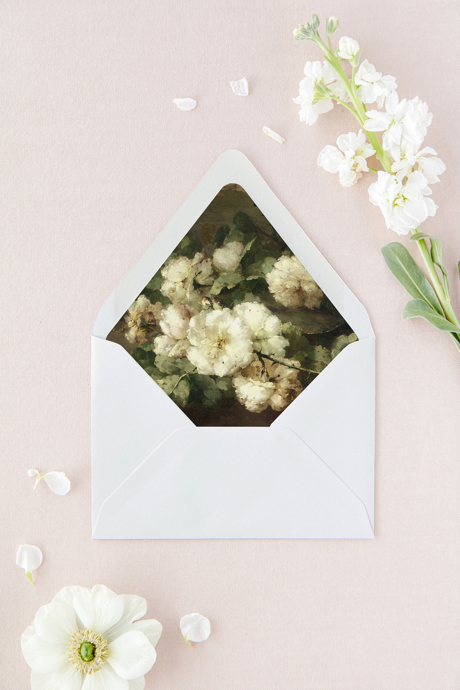 Ivory Floral Lined Envelopes for Wedding Fine Art Wedding - Etsy