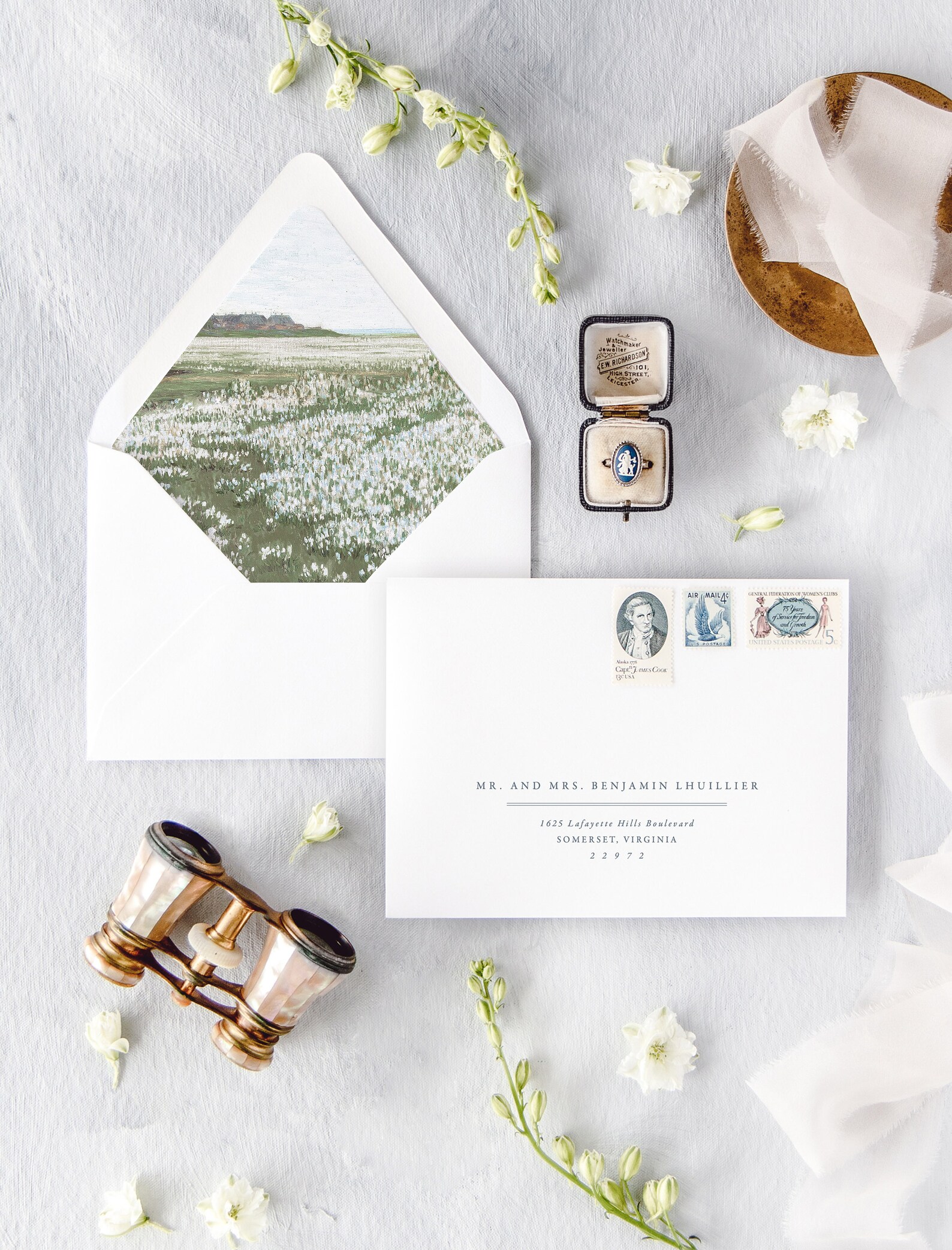 Lined Wedding Invitation Envelopes Classic Painting Envelope - Etsy