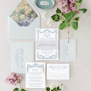 Rococo Wedding Invitation Template Instant Download, Floral Frame ...