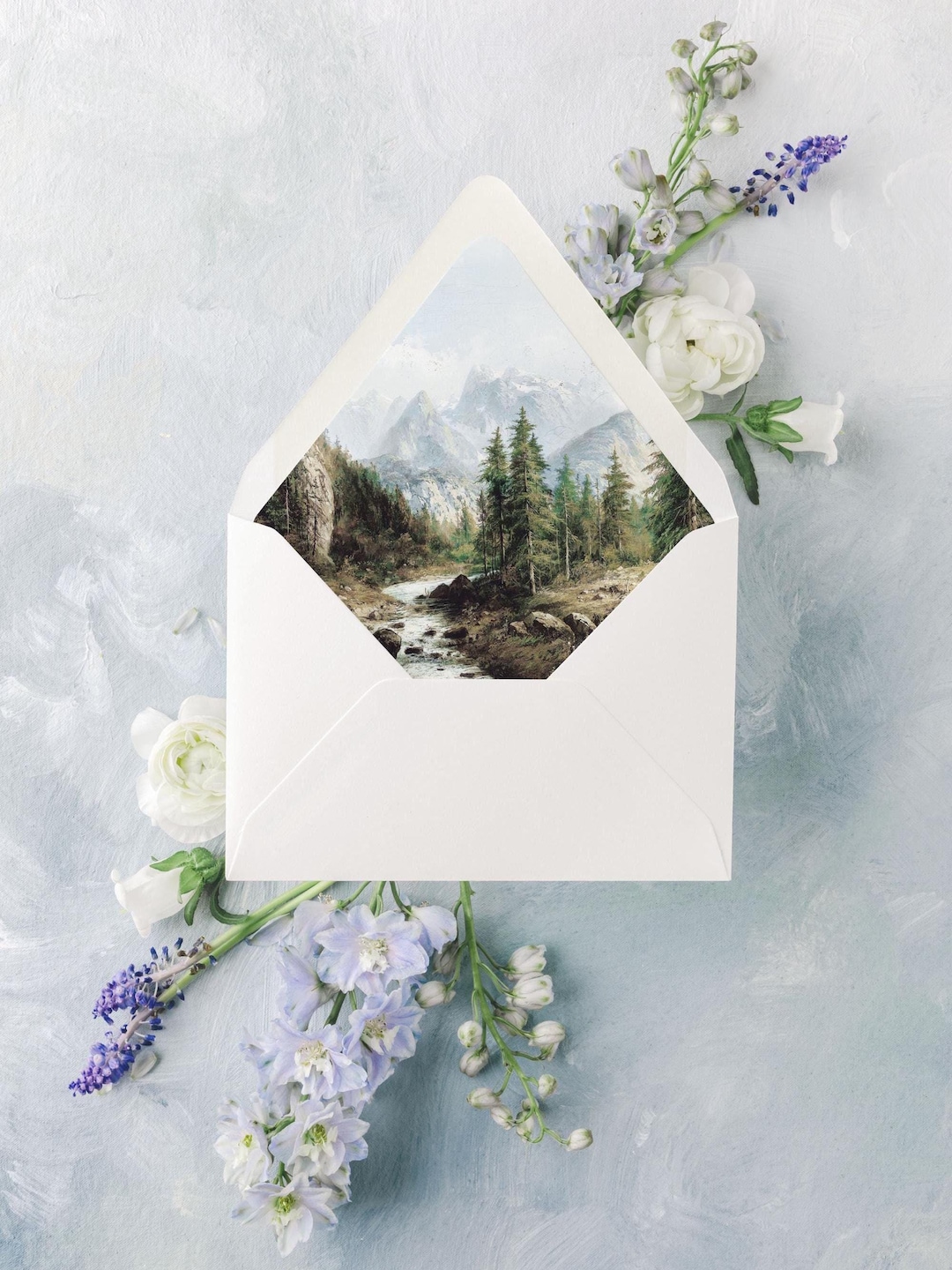 Rustic Mountain Wedding Invitation Envelopes, Lined Wedding Envelopes ...