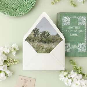 Fine Art Lined Envelopes for Wedding, Forest and Field Envelope Liner ...