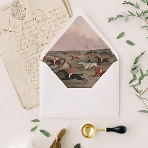Equestrian Lined Envelopes for Wedding, English Painting Envelope Liner ...