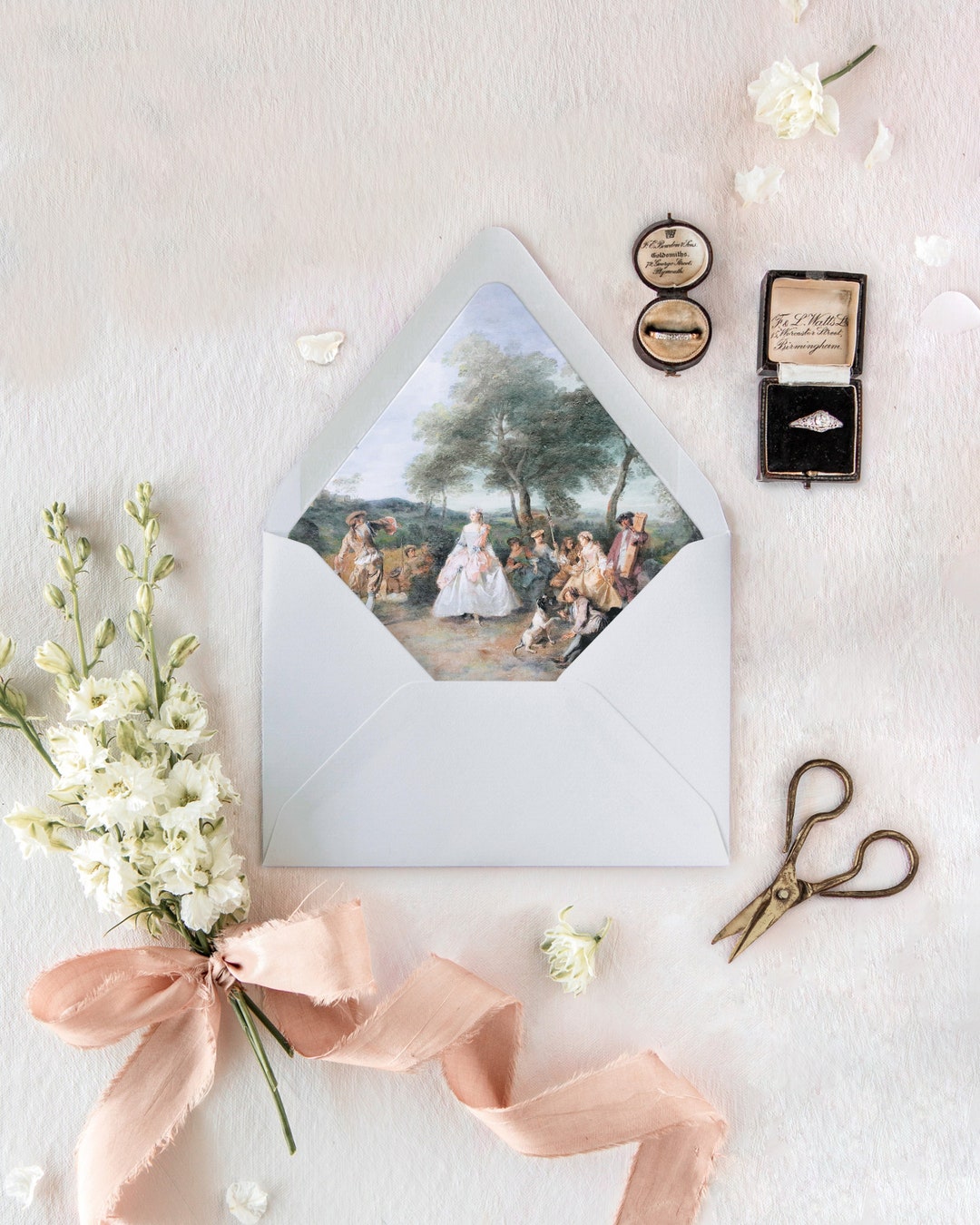 French Vintage Art Lined Envelopes, Fine Art Wedding Envelopes, Elegant ...