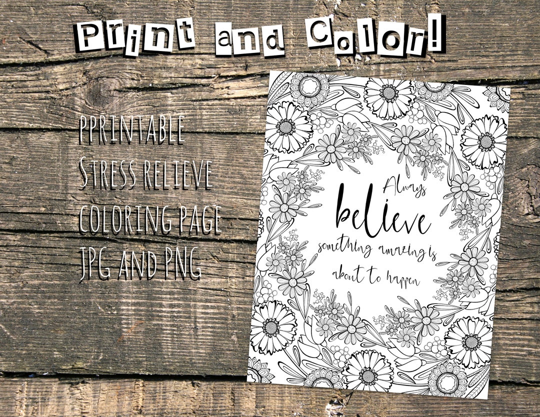 Stress Relieve Coloring Page. Printable Doodle Adult Coloring Book Page ...