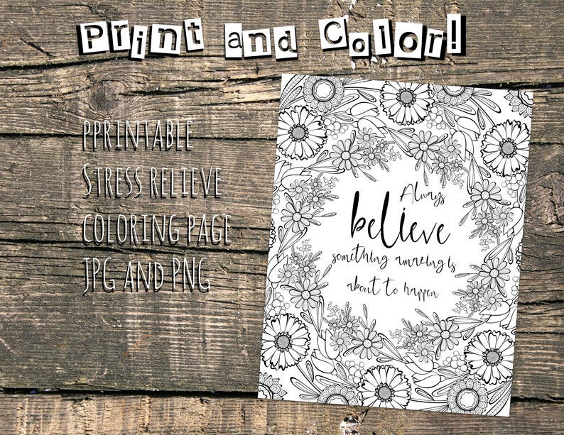 Stress Relieve Coloring Page. Printable Doodle Adult Coloring Book Page ...