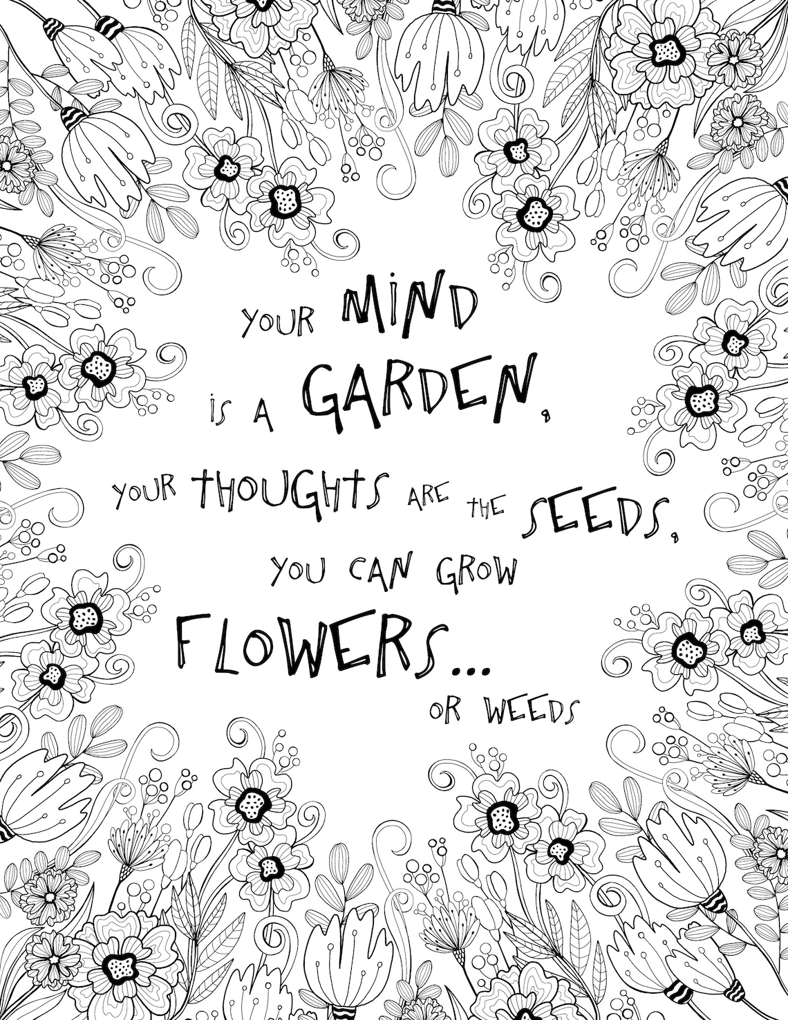 Printable Doodle Art Adult Coloring Book Page is the Most Healing and ...