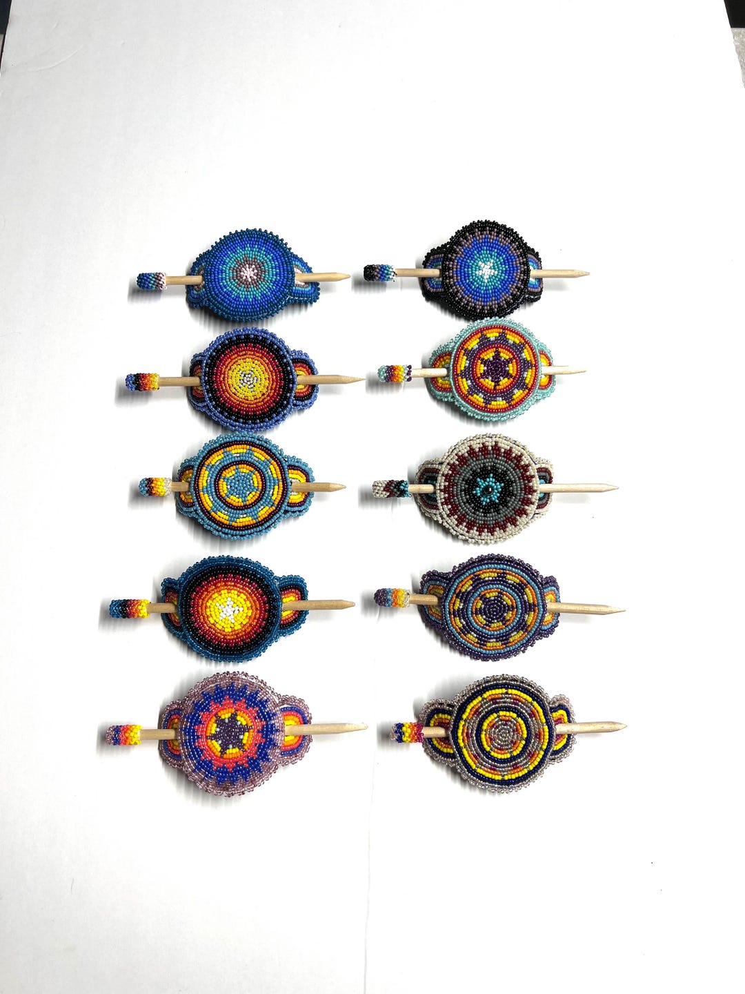 Navajo Beaded Hair Bun Pieces With Sticks - Etsy