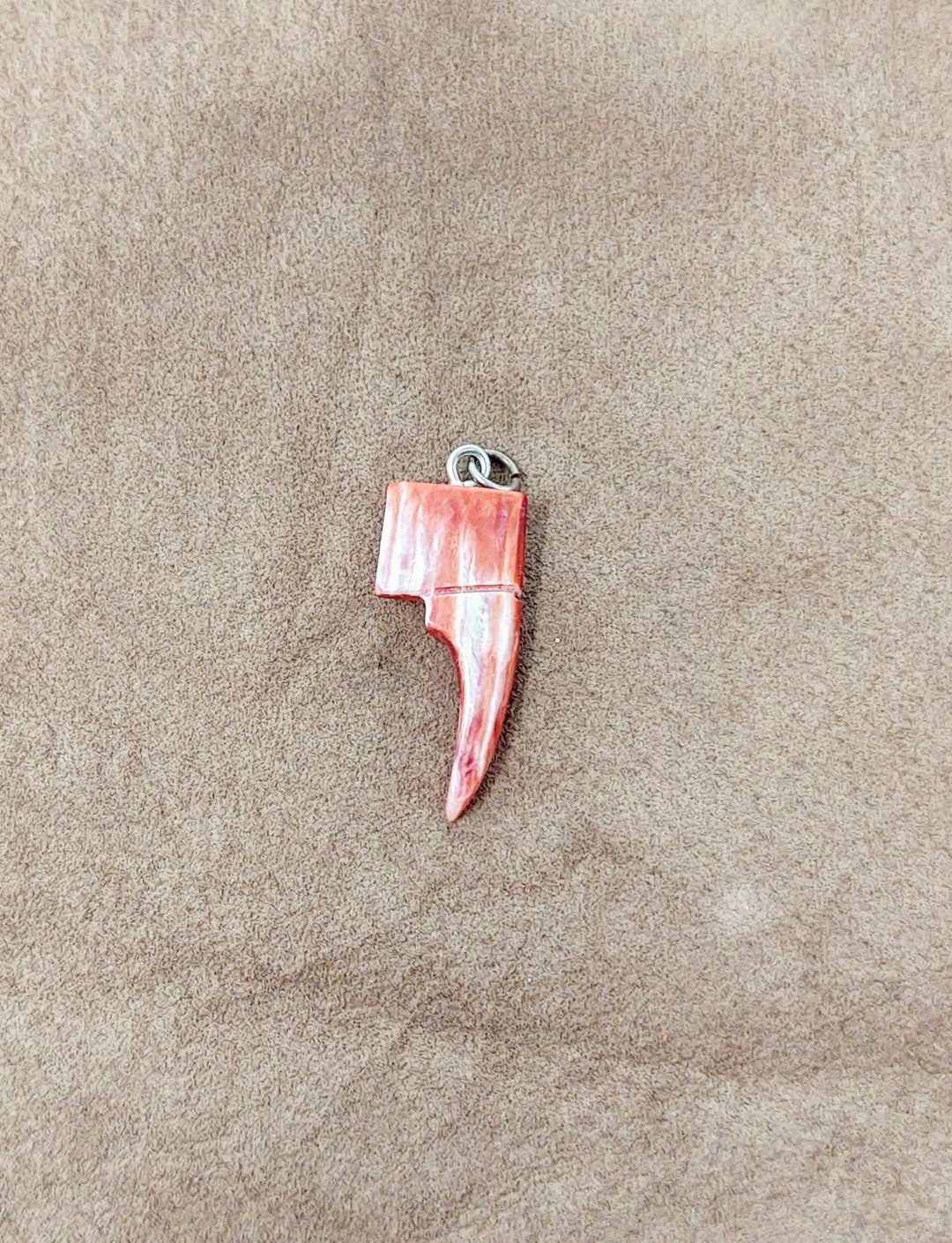 Hand-carved Red Spiny Oyster Shell Tooth Pendant - Etsy