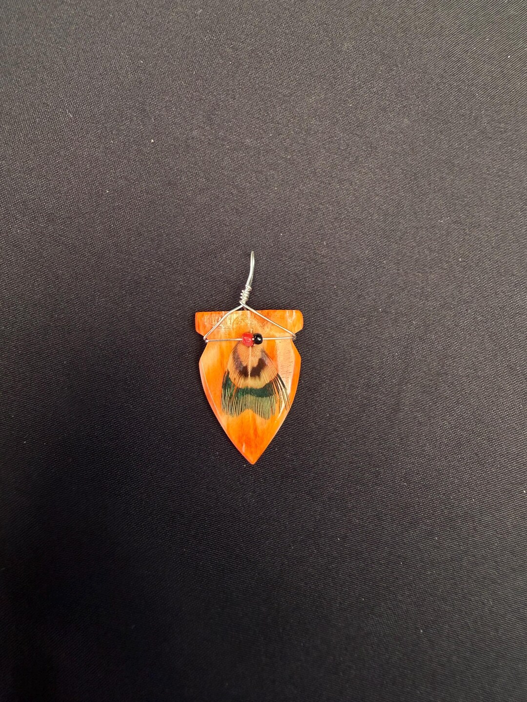 Hand-carved Orange Spiny Oyster Shell Arrowhead Pendant - Etsy