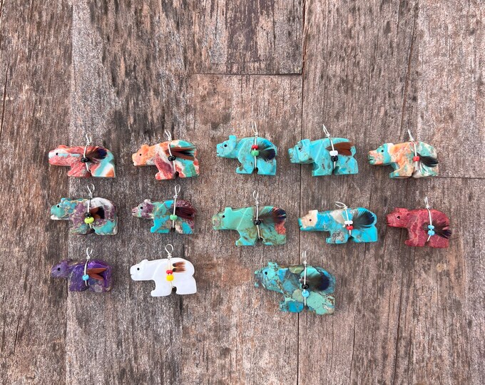 Hand-carved Bear Pendants - Etsy