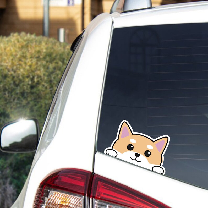 Shiba Inu / Corgi Peeker Sticker Decal Anime Cute Kawaii Car - Etsy