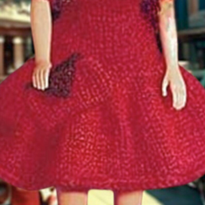 Vintage Doll Dress Knitting Pattern, Ruffle Sleeves, Purse (PDF) - Etsy UK