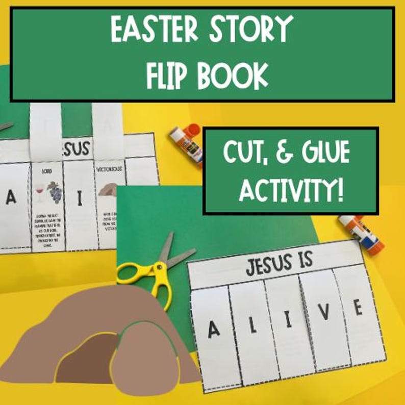 Easter Flip Book Resurrection Story Craft, Sunday School Bible Activity ...