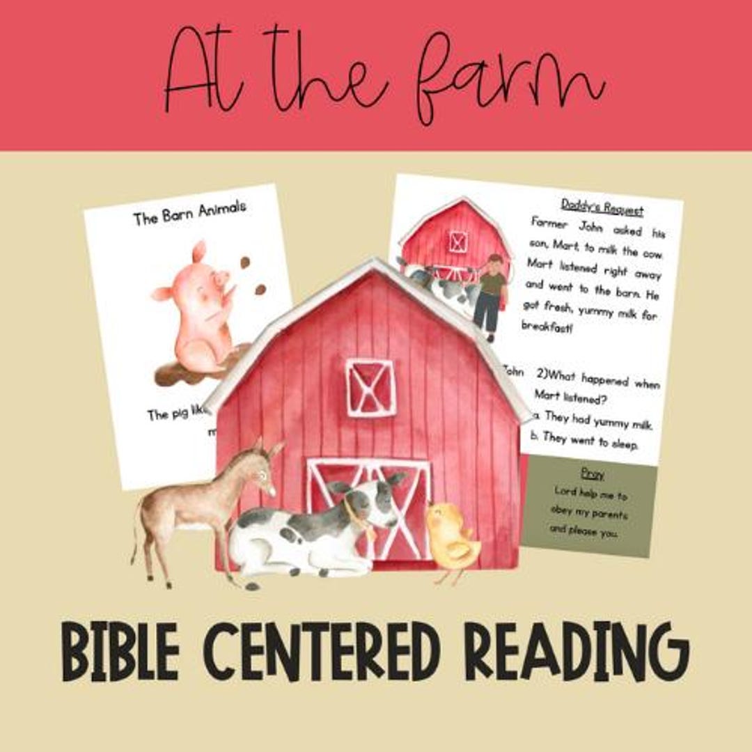 Bible Centered Barn Book With Comprehension Story and Questions - Etsy
