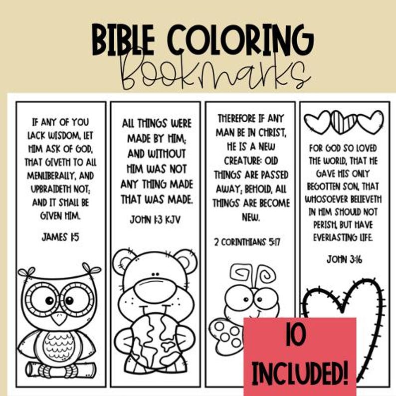Printable Scripture Coloring Bookmarks for Kids, Bible Verse Bookmark ...