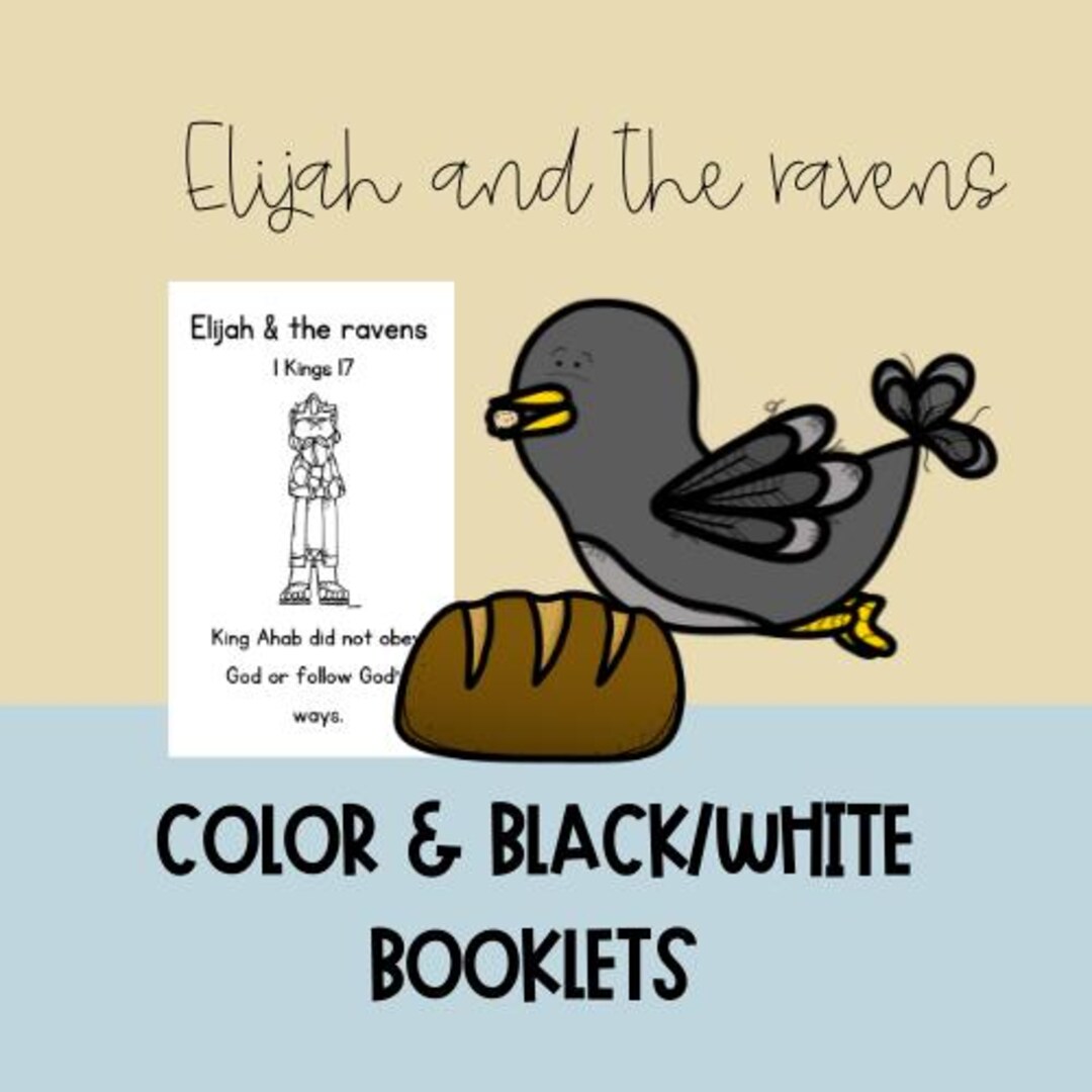 Elijah and the Ravens Booklet, Sunday School Printable (PDF) - Etsy ...