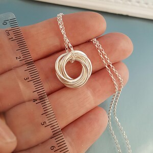 6 Entwined Rings 60th Silver Necklace Six Rolling Russian - Etsy