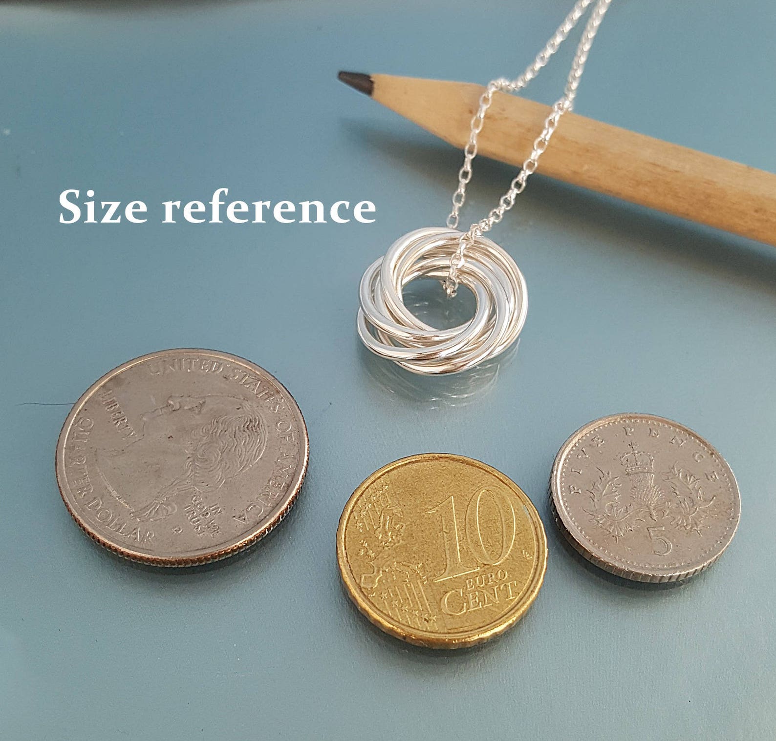 6 Entwined Rings 60th Silver Necklace Six Rolling Russian - Etsy