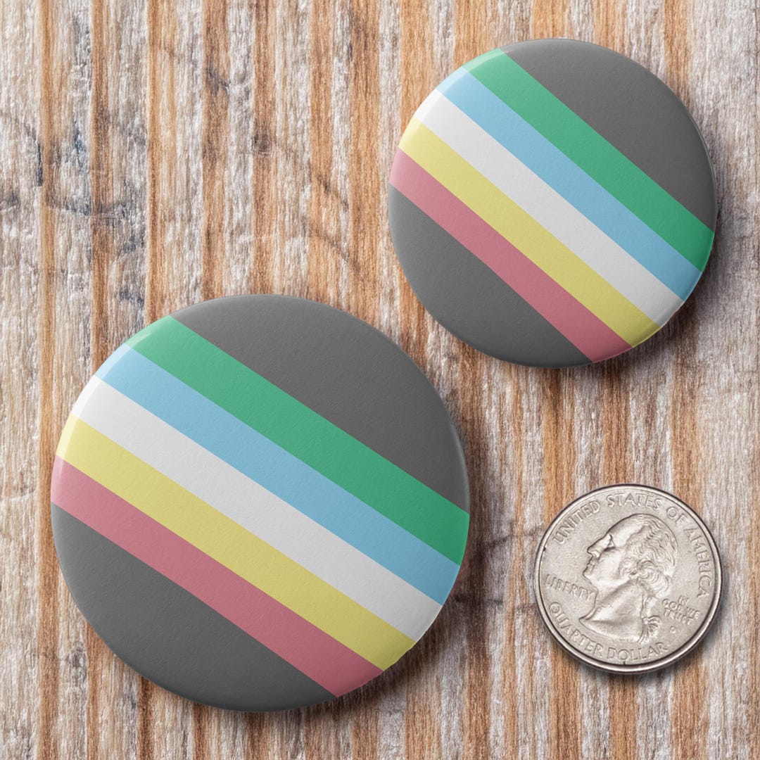 Disability Pride Flag Button - Available as a Pin, Keychain, Magnet, or ...