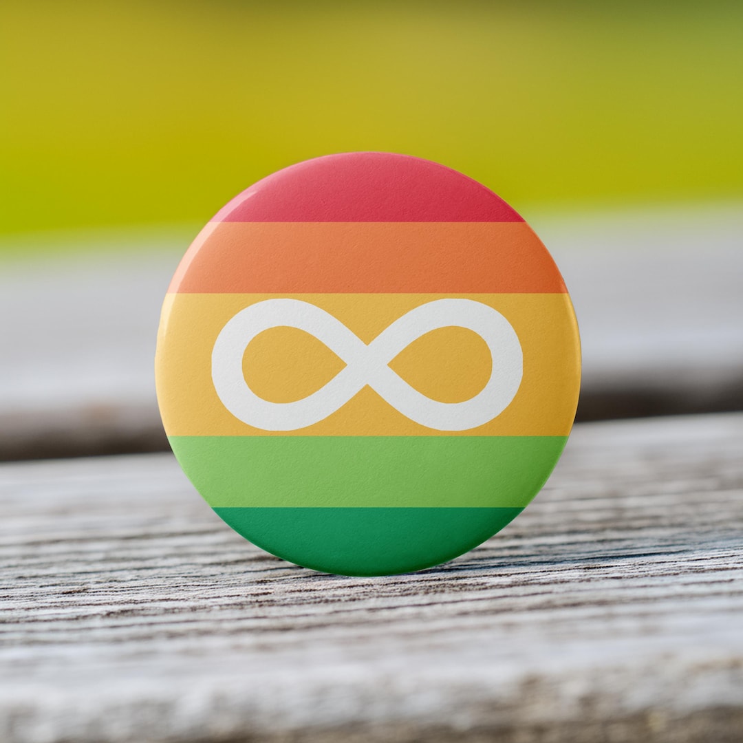 Autistic Pride Flag Button: Red & Gold - Pin, Keychain, Magnet - Etsy