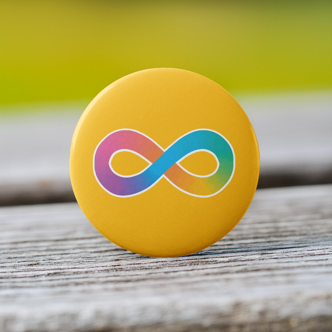 Gold Autistic Pride Flag Button - Available as a Pin, Keychain, Magnet ...