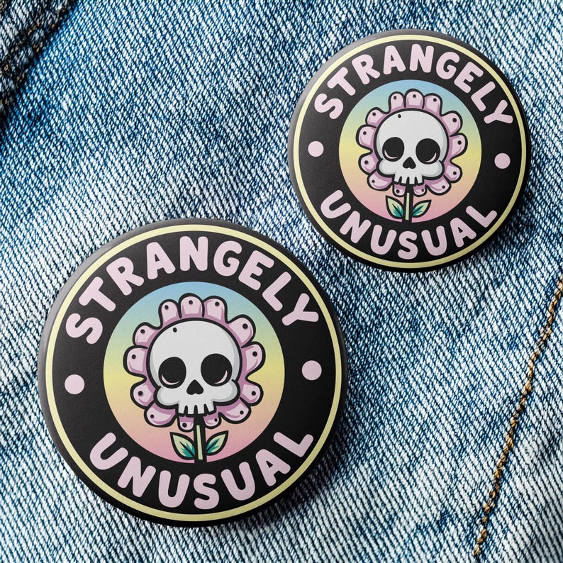 Pastel Goth Strangely Unusual Button - Available as Keychain, Pin ...