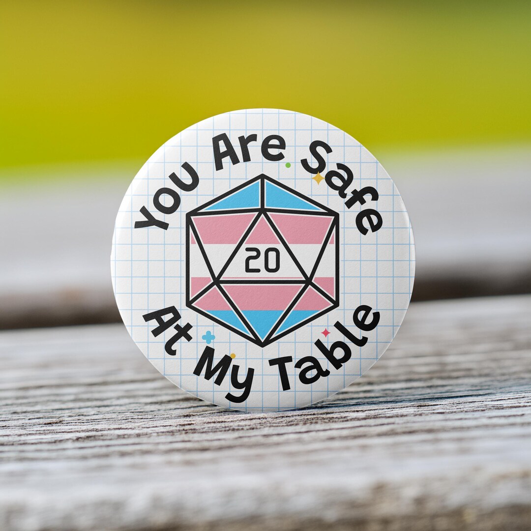 Dnd Trans Pride Flag Button: D20 RPG Pin, Keychain, Magnet - Etsy