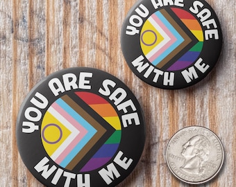 You Are Safe With Me // Enamel Pin // Pride - Etsy