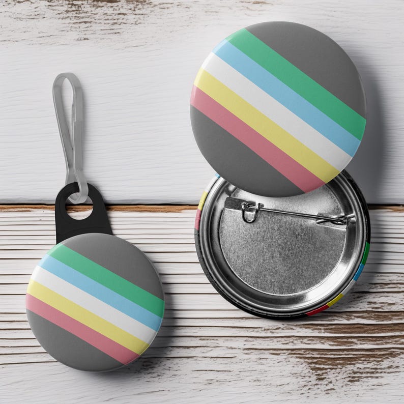 Disability Pride Flag Button - Available as a Pin, Keychain, Magnet, or ...