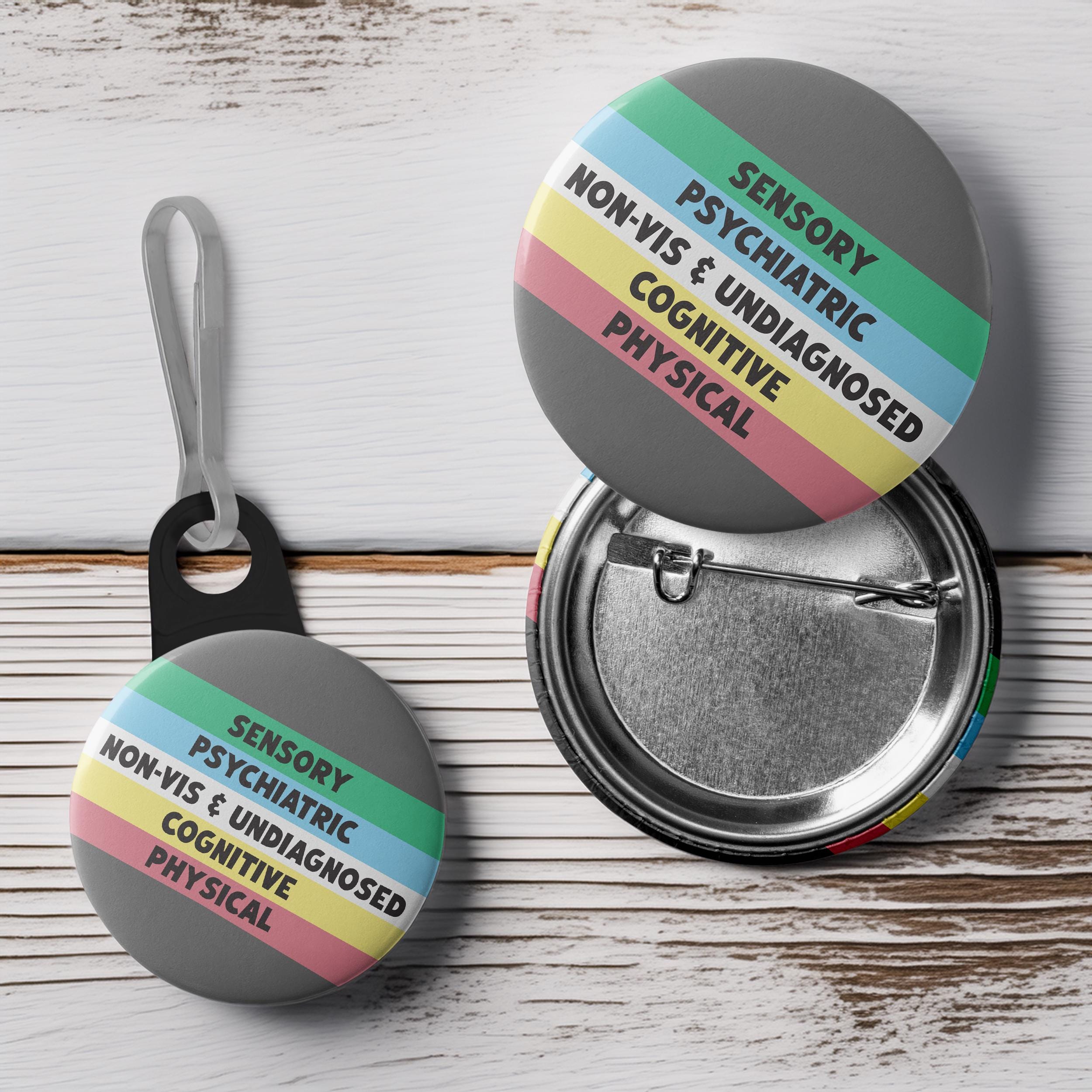 Disability Pride Flag Button W/ Meanings - Available as a Pin, Keychain ...
