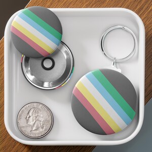 Disability Pride Flag Button - Available as a Pin, Keychain, Magnet, or ...