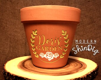Personalized flower pot | Etsy