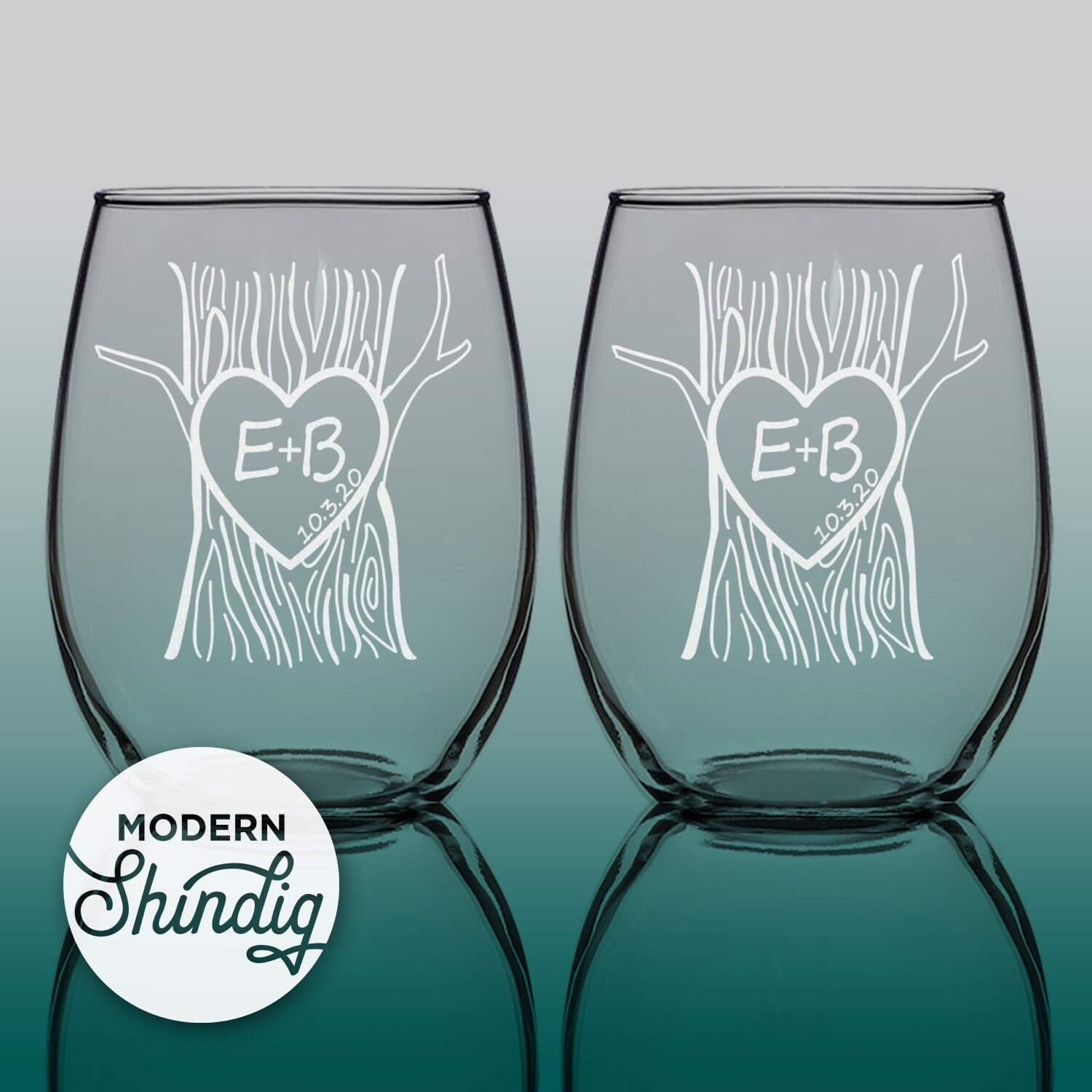 Etch Tree Carving Wedding Glasses Set of Two Engraved Tree - Etsy