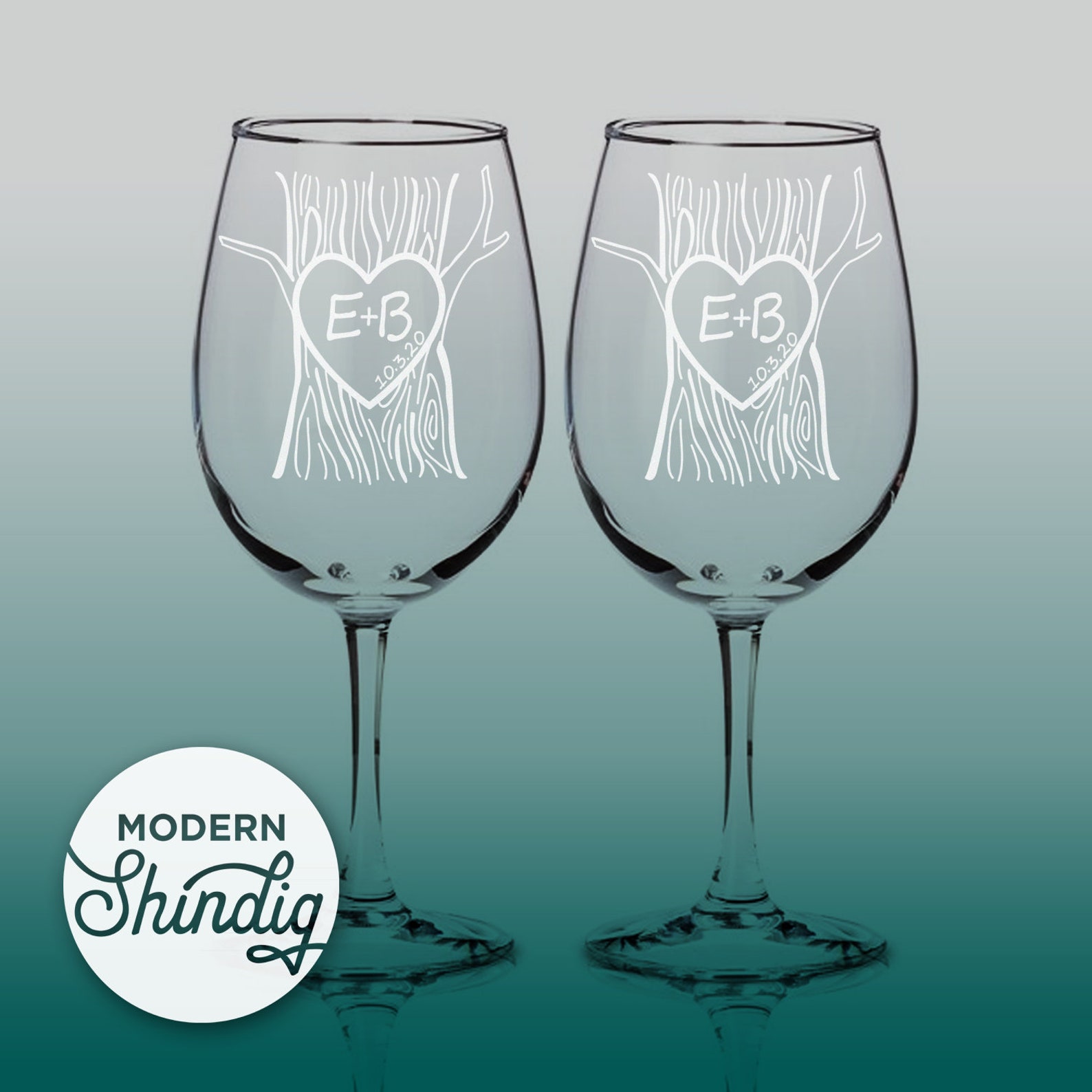 Etch Tree Carving Wedding Glasses Set of Two Engraved Tree - Etsy