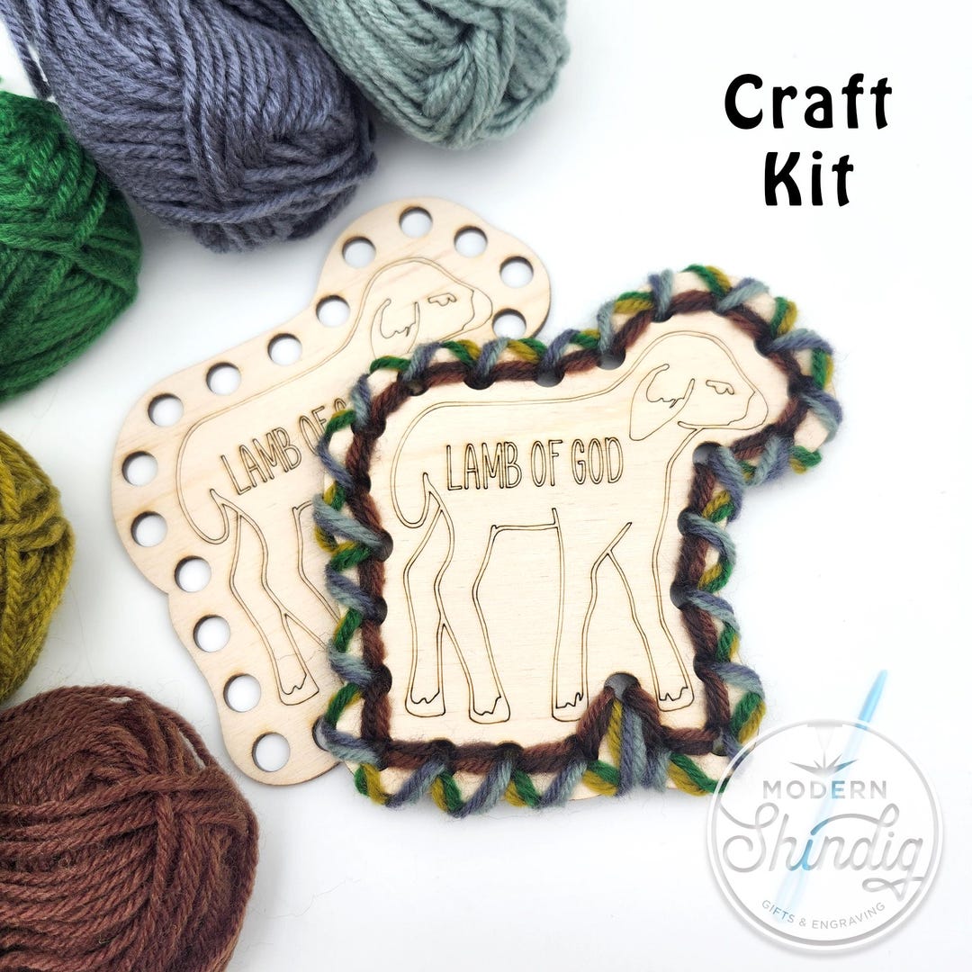 Lamb of God Easter Craft Kit – Wood & Yarn Weaving Project - Etsy