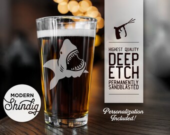 Great White Shark Beer Glass, Great White Shark Glasses, Animal Beer ...