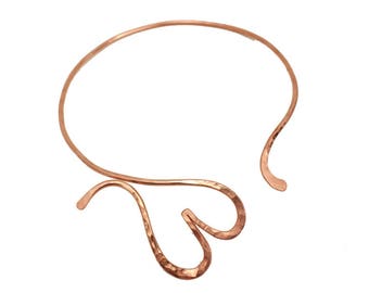 Copper Open Collar Necklace for Women, Copper Asymmetrical Collar ...