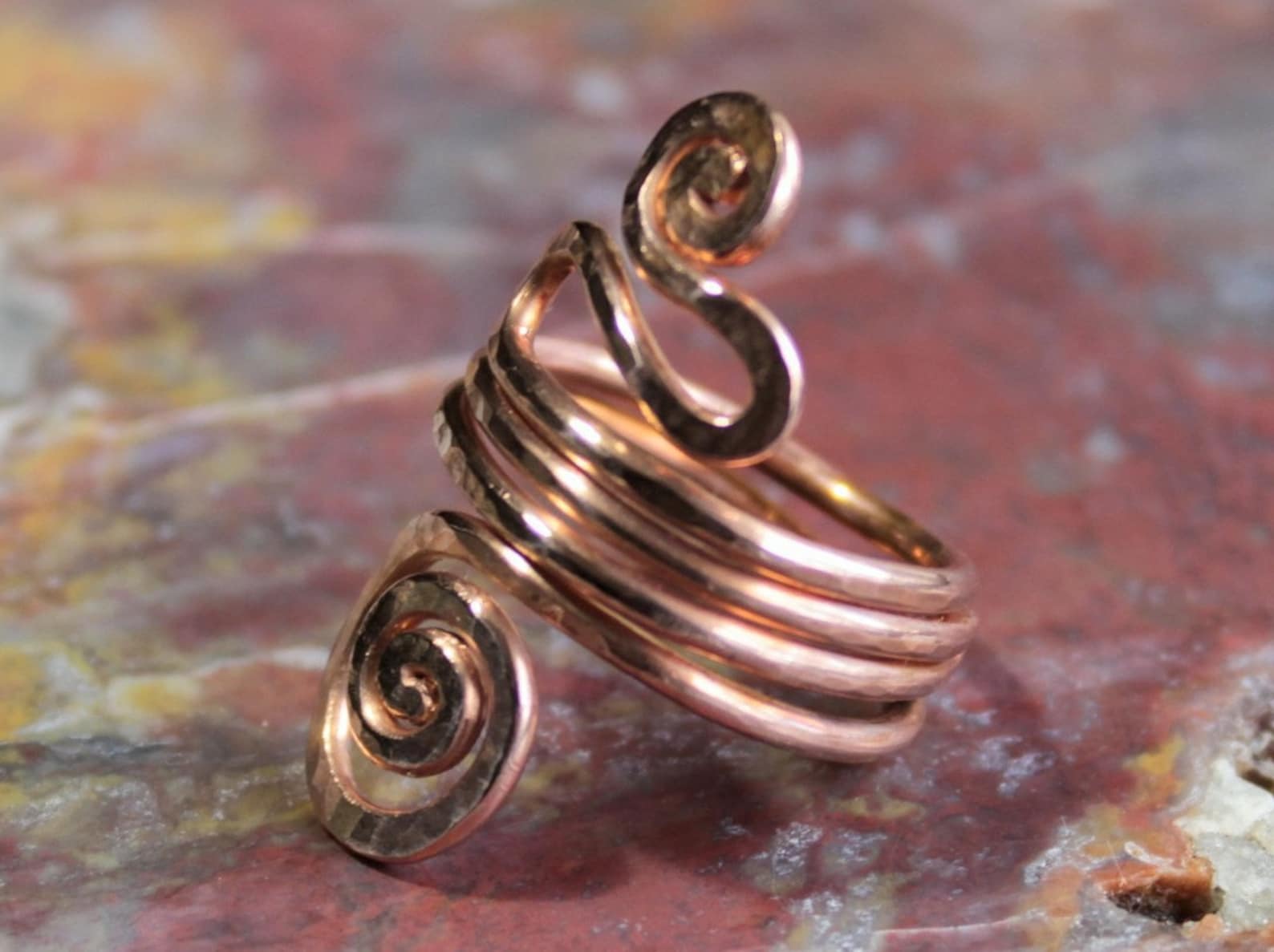 Hand Hammered Copper Ring Textured Copper Ring Copper Midi - Etsy